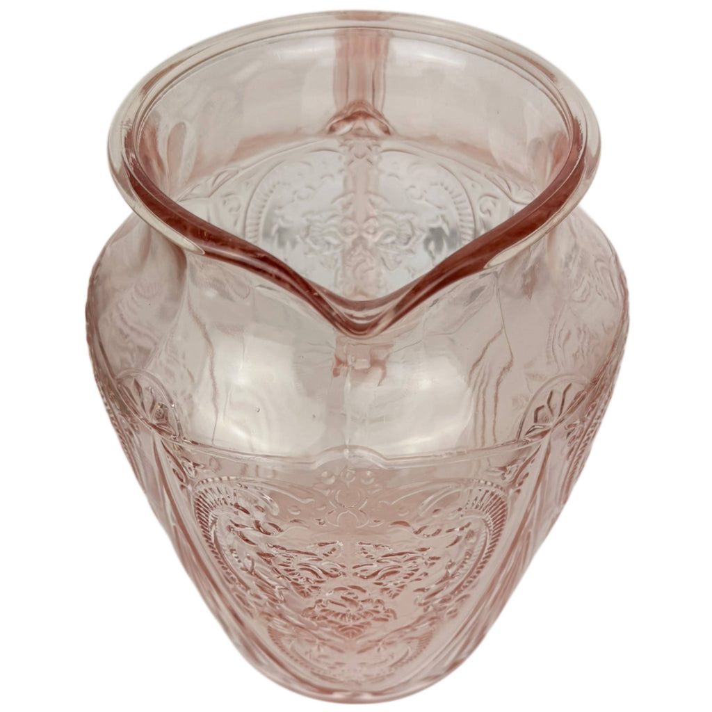 Rare Hazel Atlas Royal Lace Pink Depression Glass Pitcher 96 oz No Ice ...