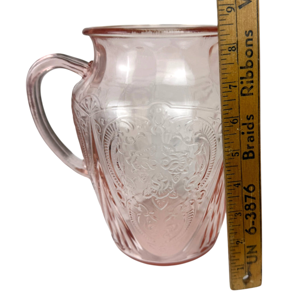 Rare Hazel Atlas Royal Lace Pink Depression Glass Pitcher 96 oz No Ice ...