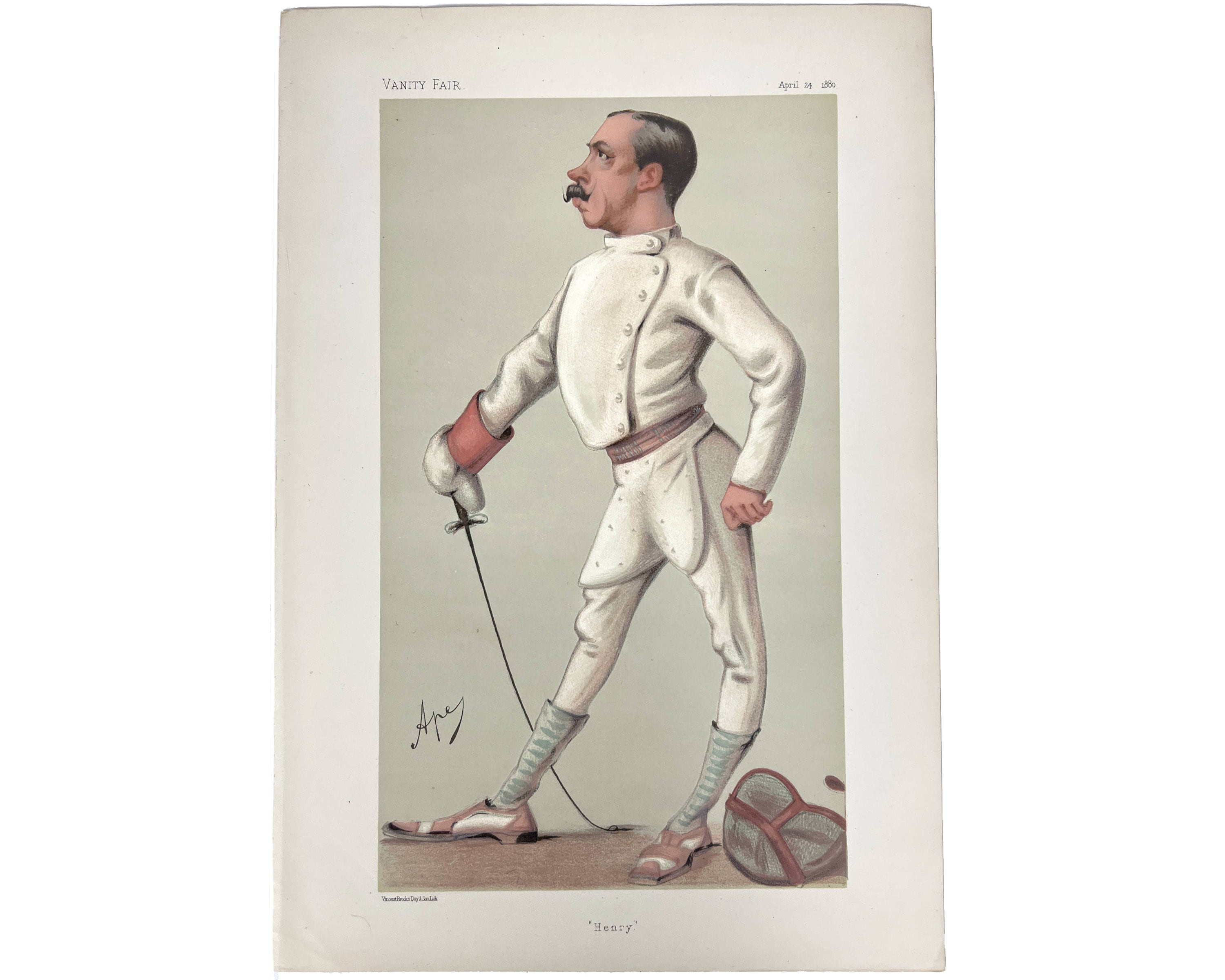 Antique Vanity Fair Chromolitho Print Sword Fencing Henry Stracey Scots ...
