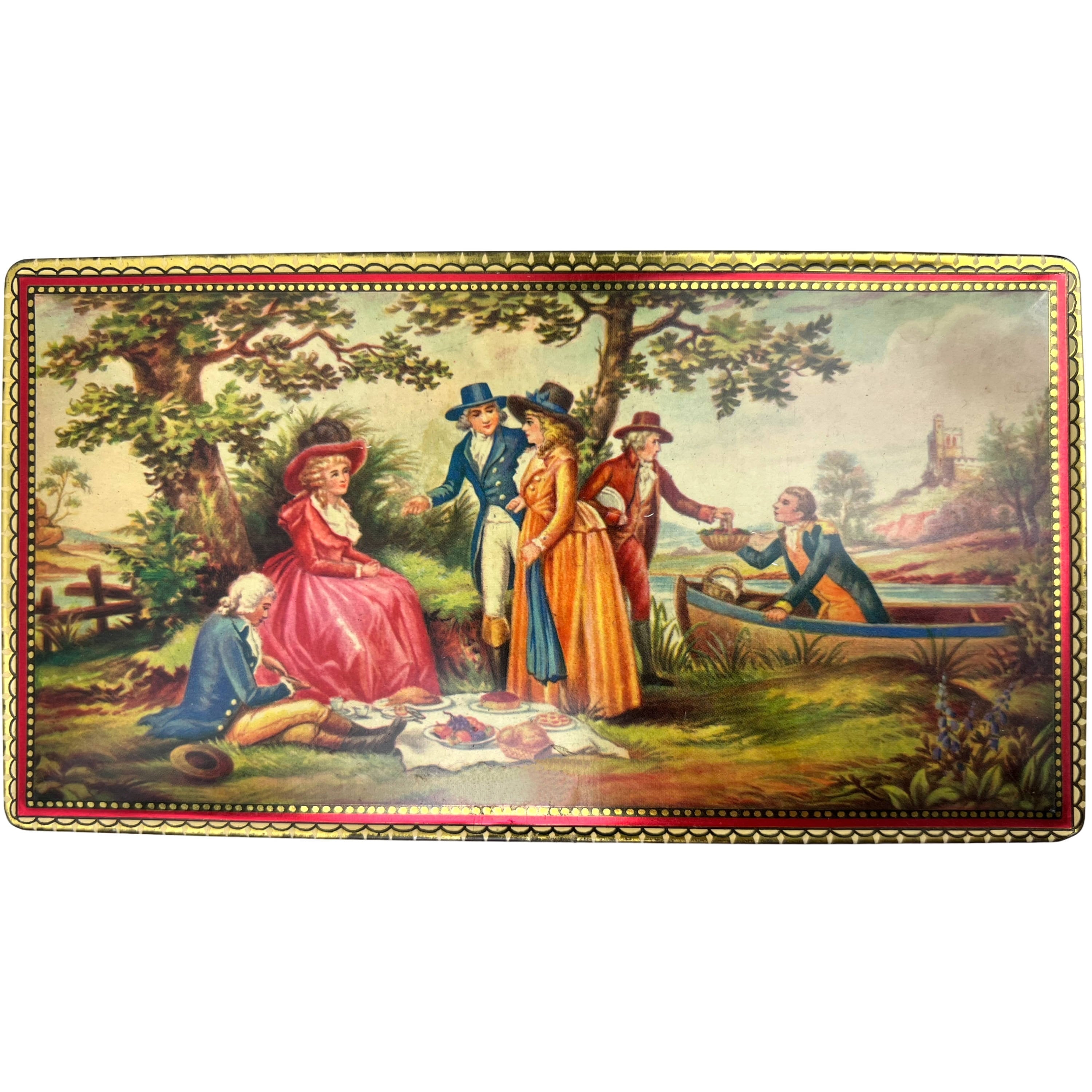 Vintage Clarnico Sweets Tin Litho 18th Century Picnic Scene