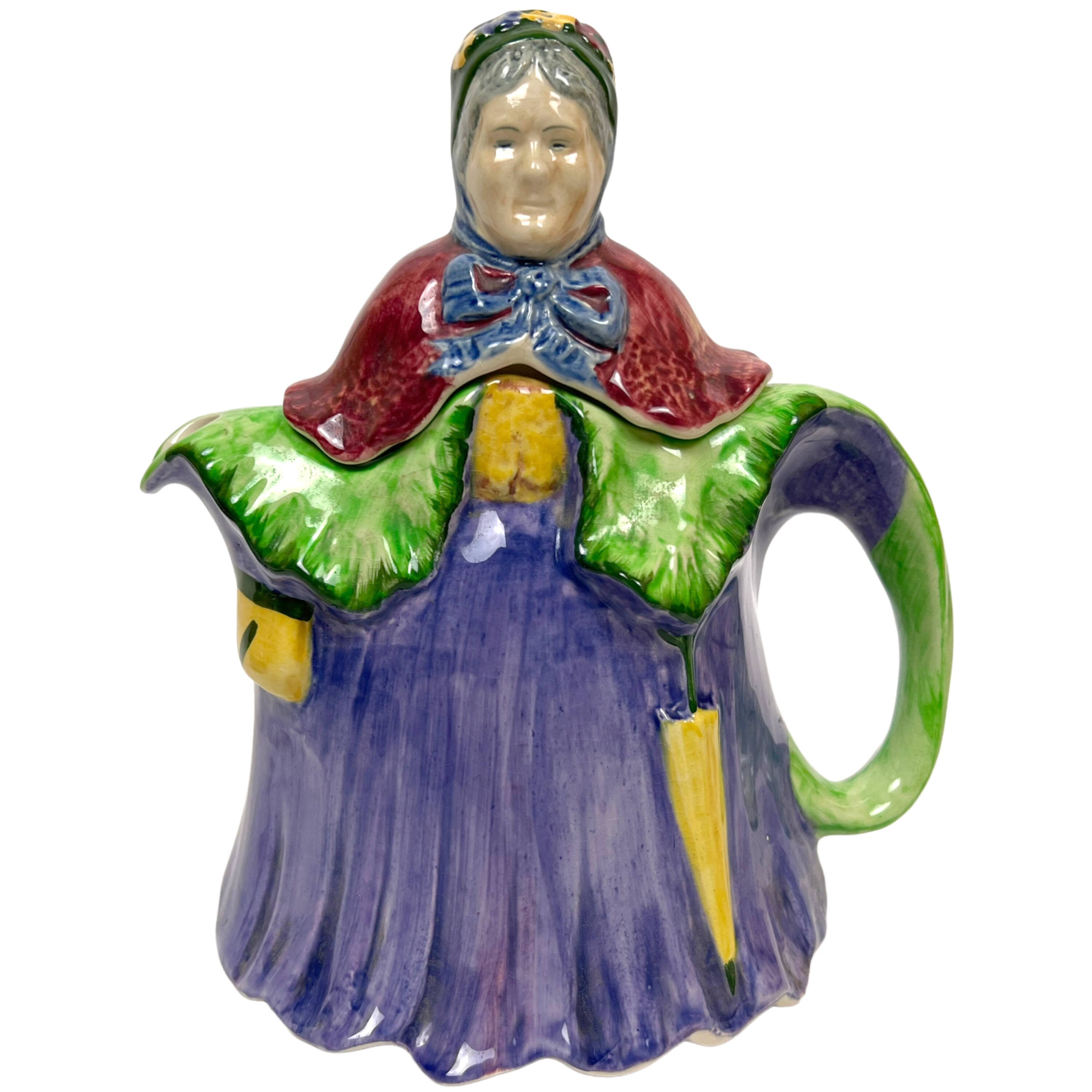 Vintage 1930s Little Old Lady Tea Service Set Teapot Sugar Creamer HJ Wood