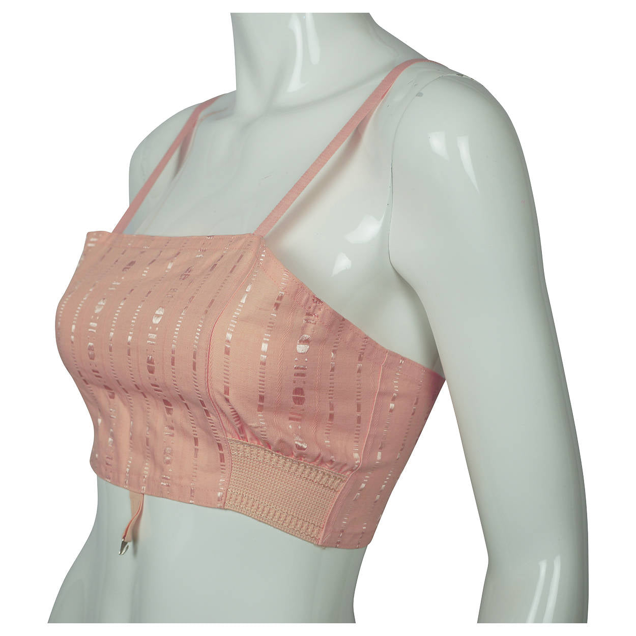 Vintage 1920s Flapper Bandeau Bra Pink Woven Cotton Binding Brassiere