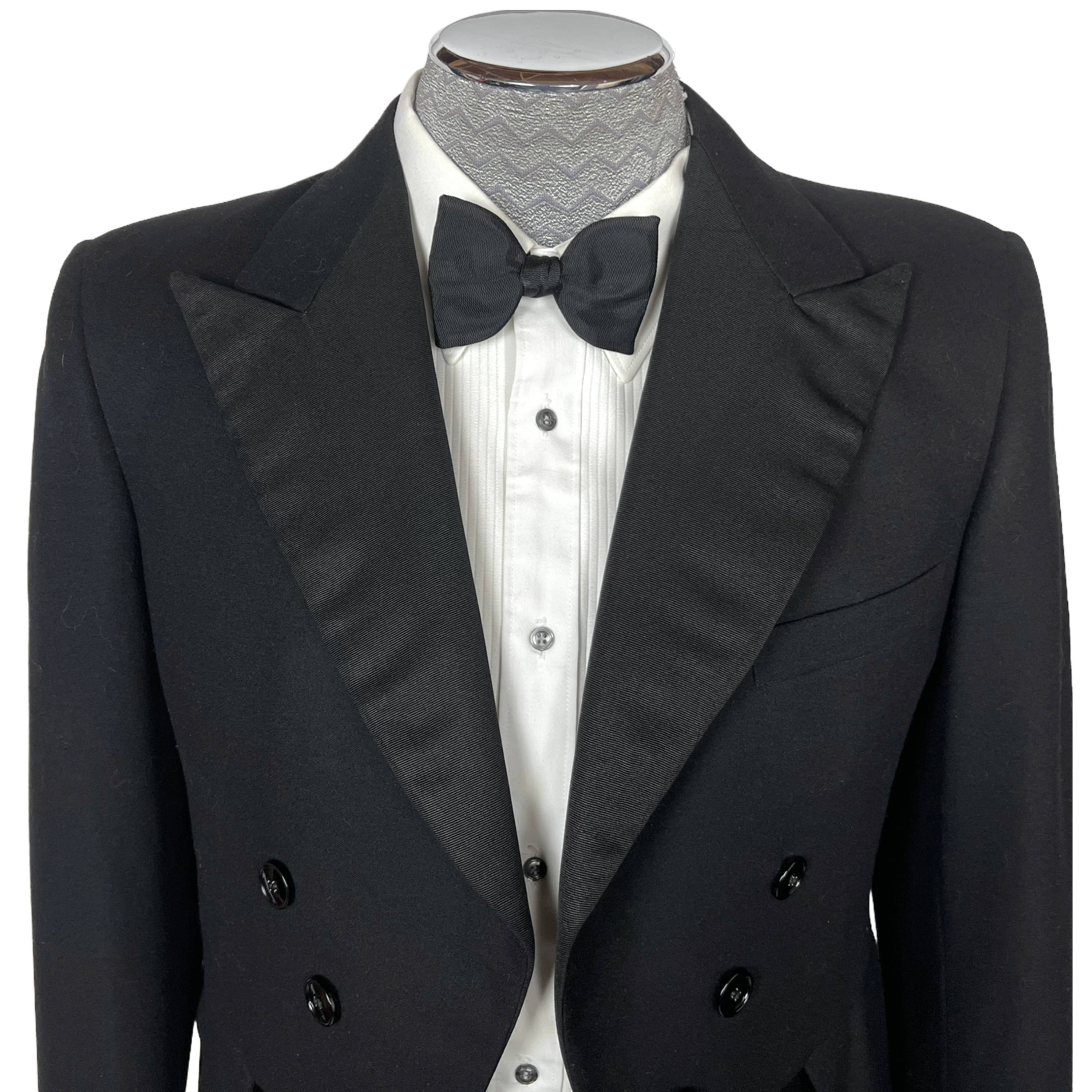 1940s Vintage Cutaway Tails Dated 1949 Tuxedo Tailcoat Sz M