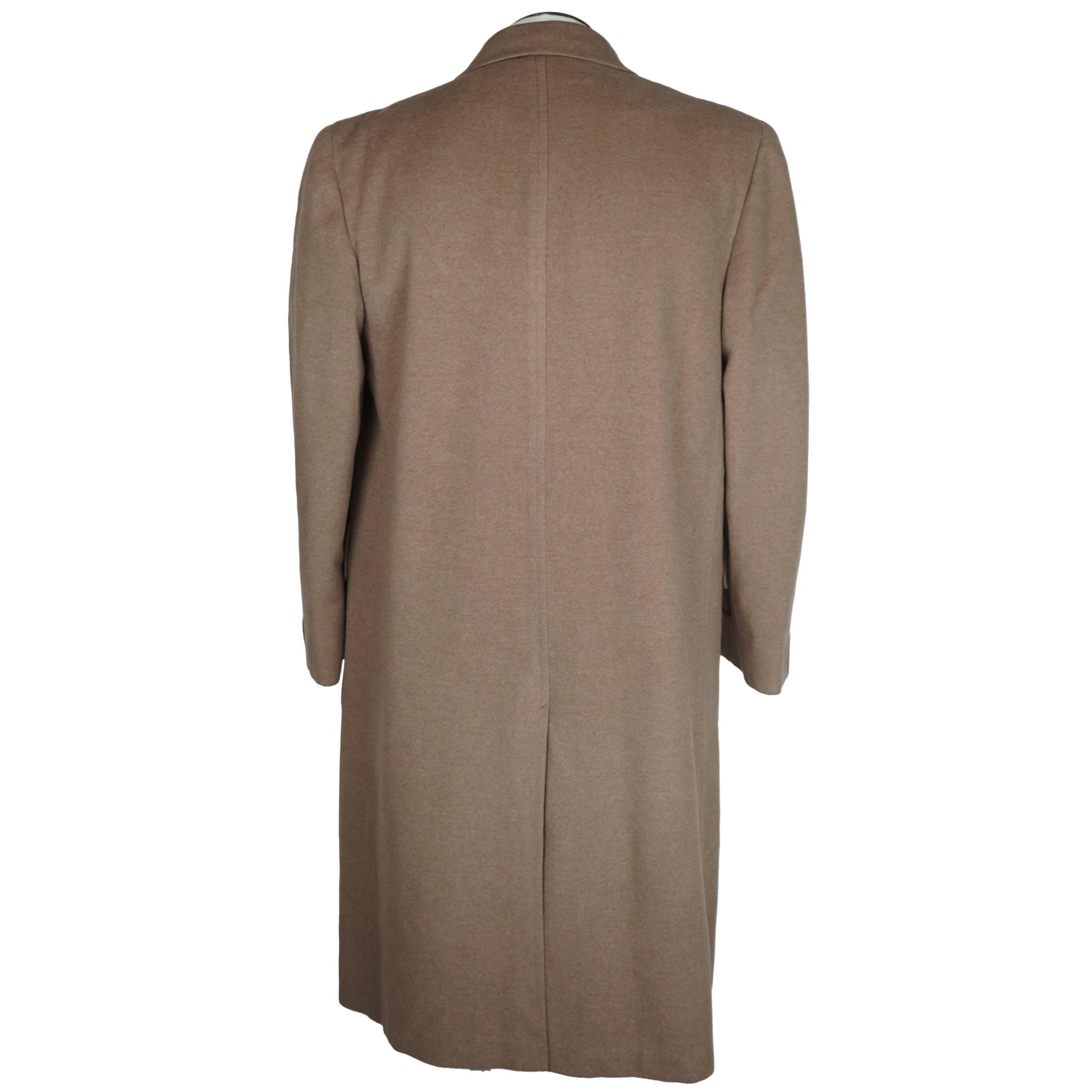 Vintage 50s Crombie Wool Coat Mens Overcoat Tan Brown Size M