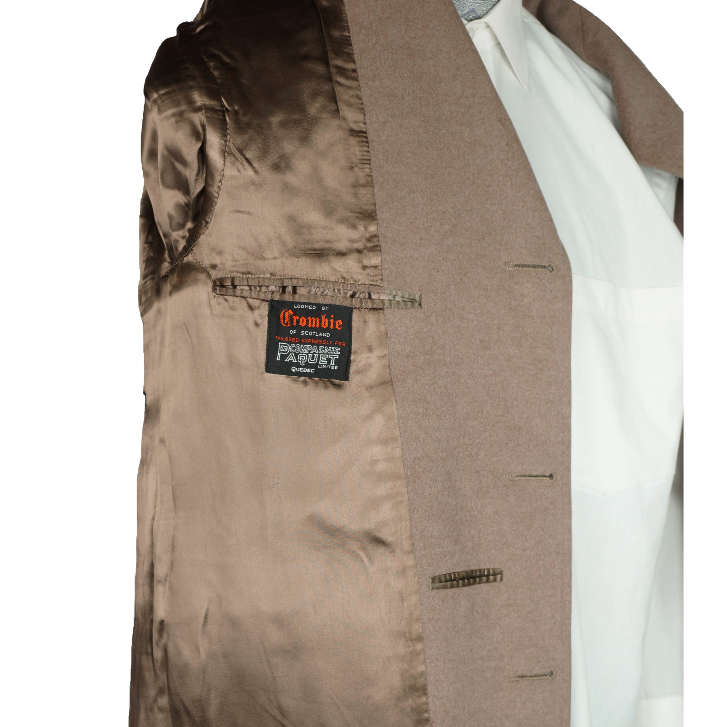 Vintage 50s Crombie Wool Coat Mens Overcoat Tan Brown Size M