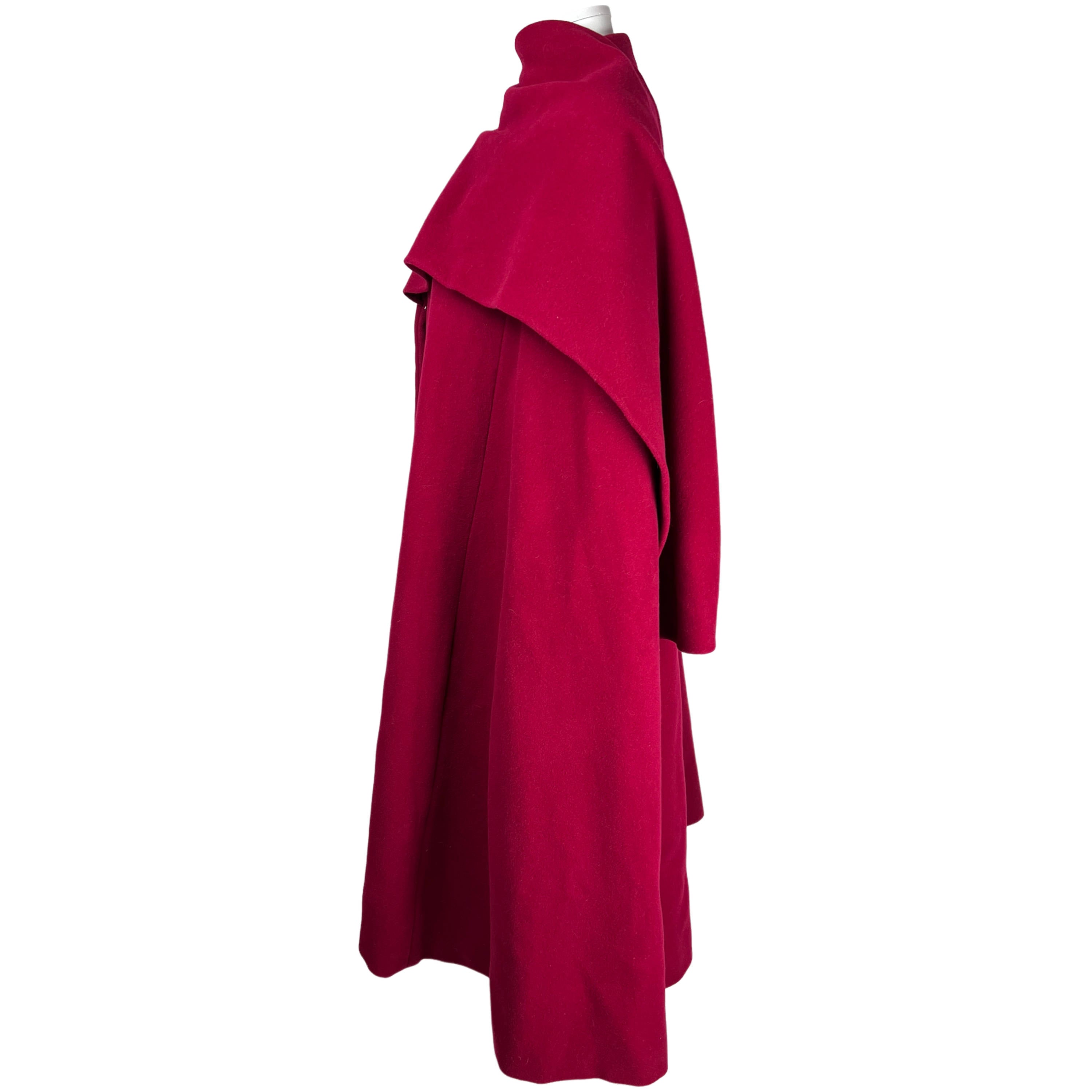 Vintage 1950s Red Wool Cape Made in England Size M