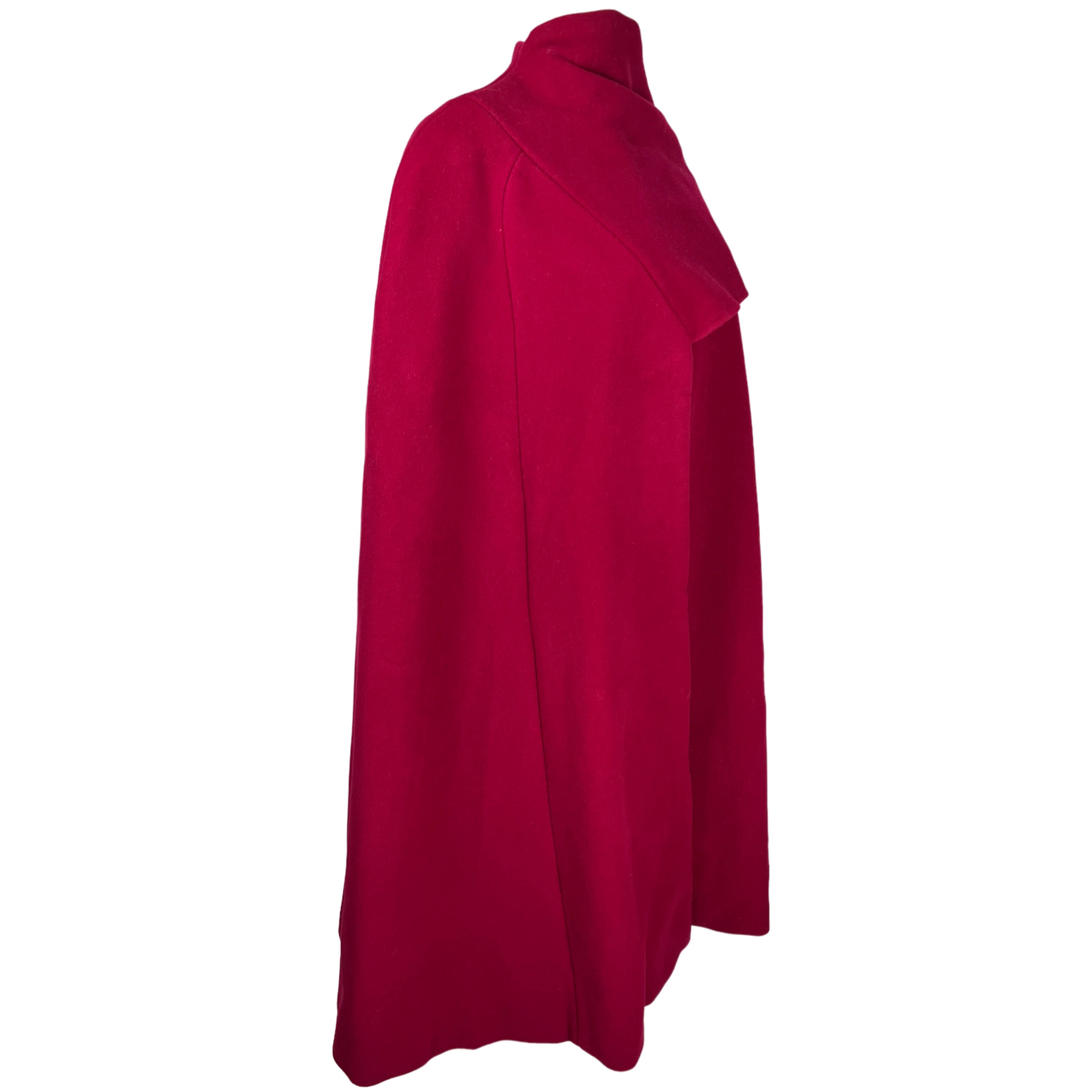 Vintage 1950s Red Wool Cape Made in England Size M