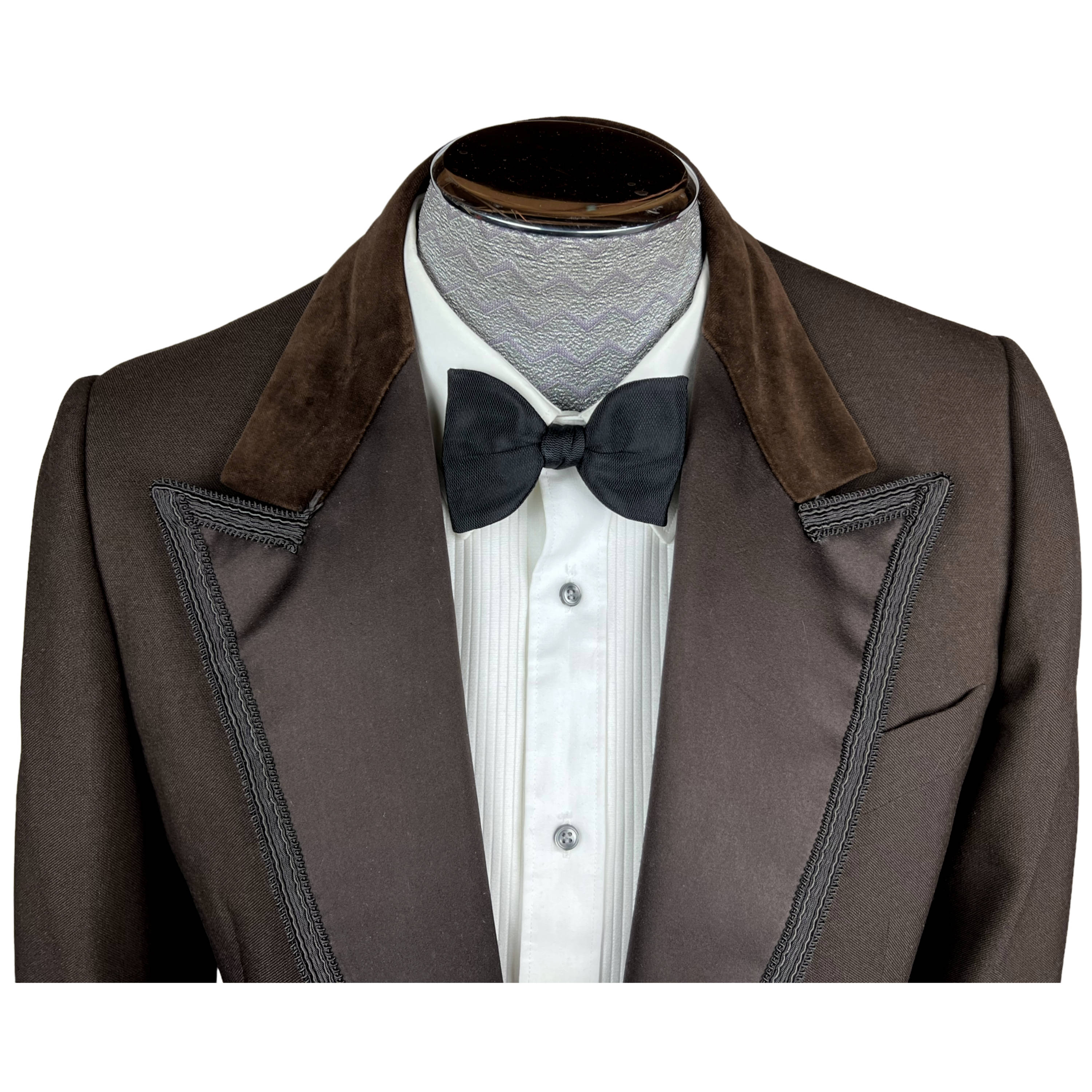 Vintage 1970s Brown Tuxedo Disco Era Dated 1976 Sz M