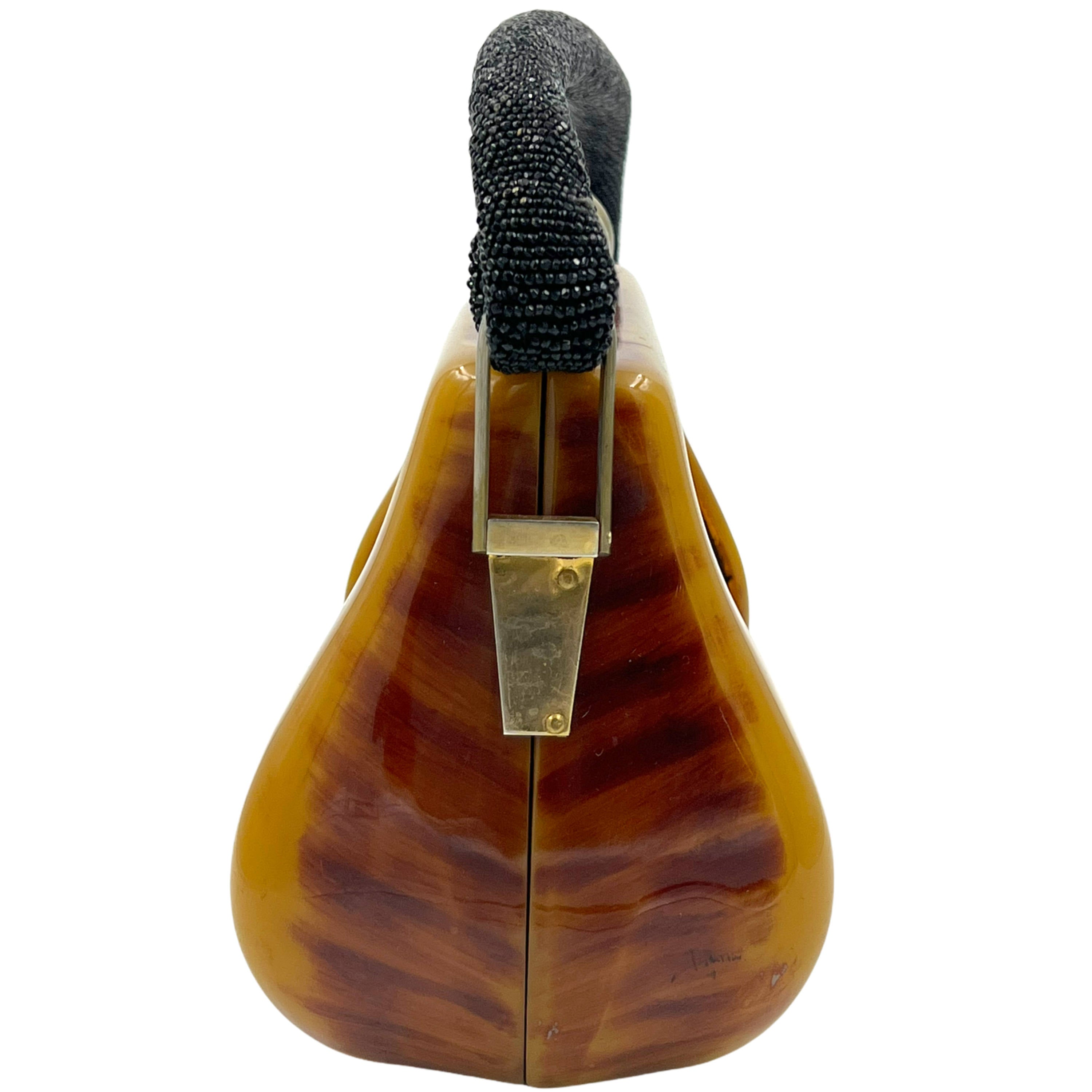 Vintage 1940s 50s Bakelite Handbag Beaded Purse by Fre-Mor