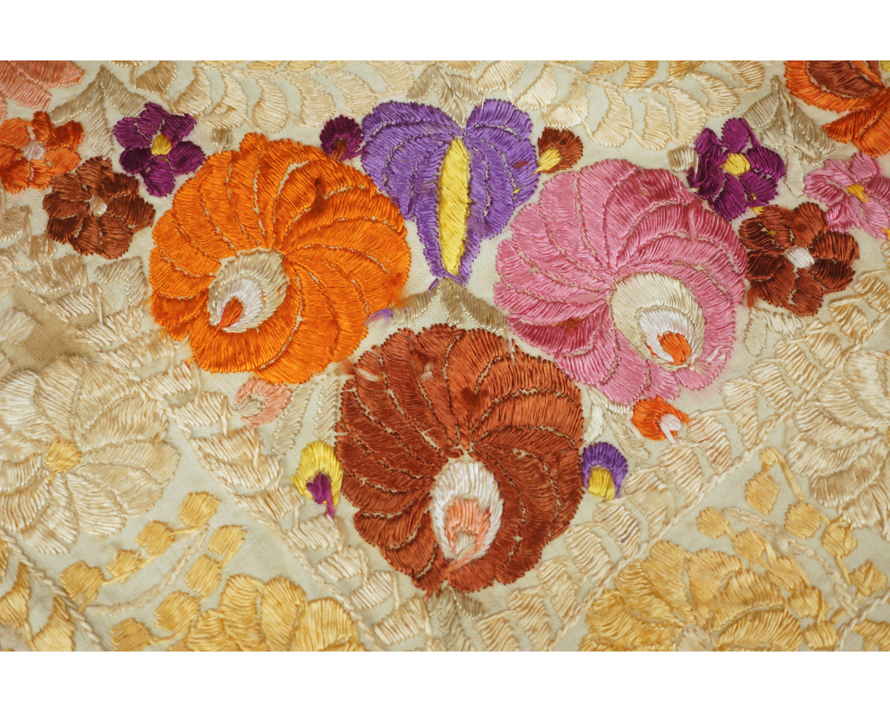 Vintage Hungarian Embroidered Tablecloth Matyo Embroidery