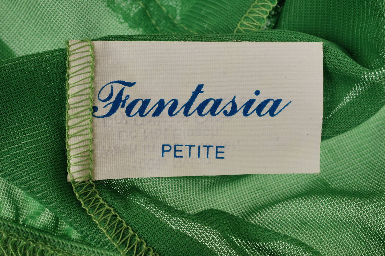 Vintage Sheer Nylon Panty Green Lace Frill Ruffles Unused w Tag