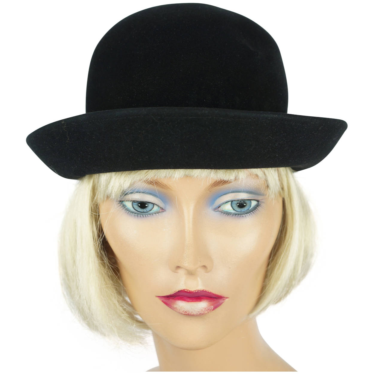 Vintage 60s Mod Bucket Hat by Flechet Black Velvet Fur Felt