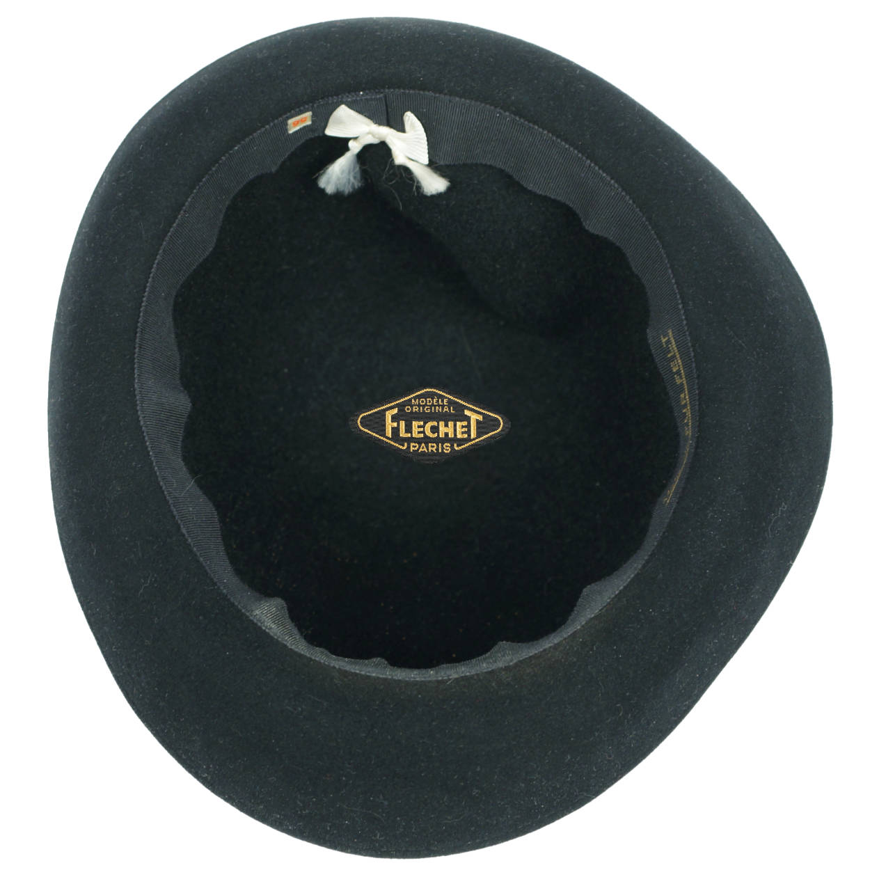 Vintage 60s Mod Bucket Hat by Flechet Black Velvet Fur Felt