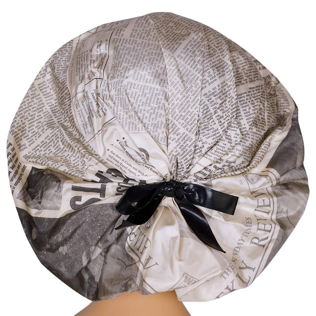 Vintage 1960s Silk Beret Hat - Newspaper Print by Graham Smith - Rare