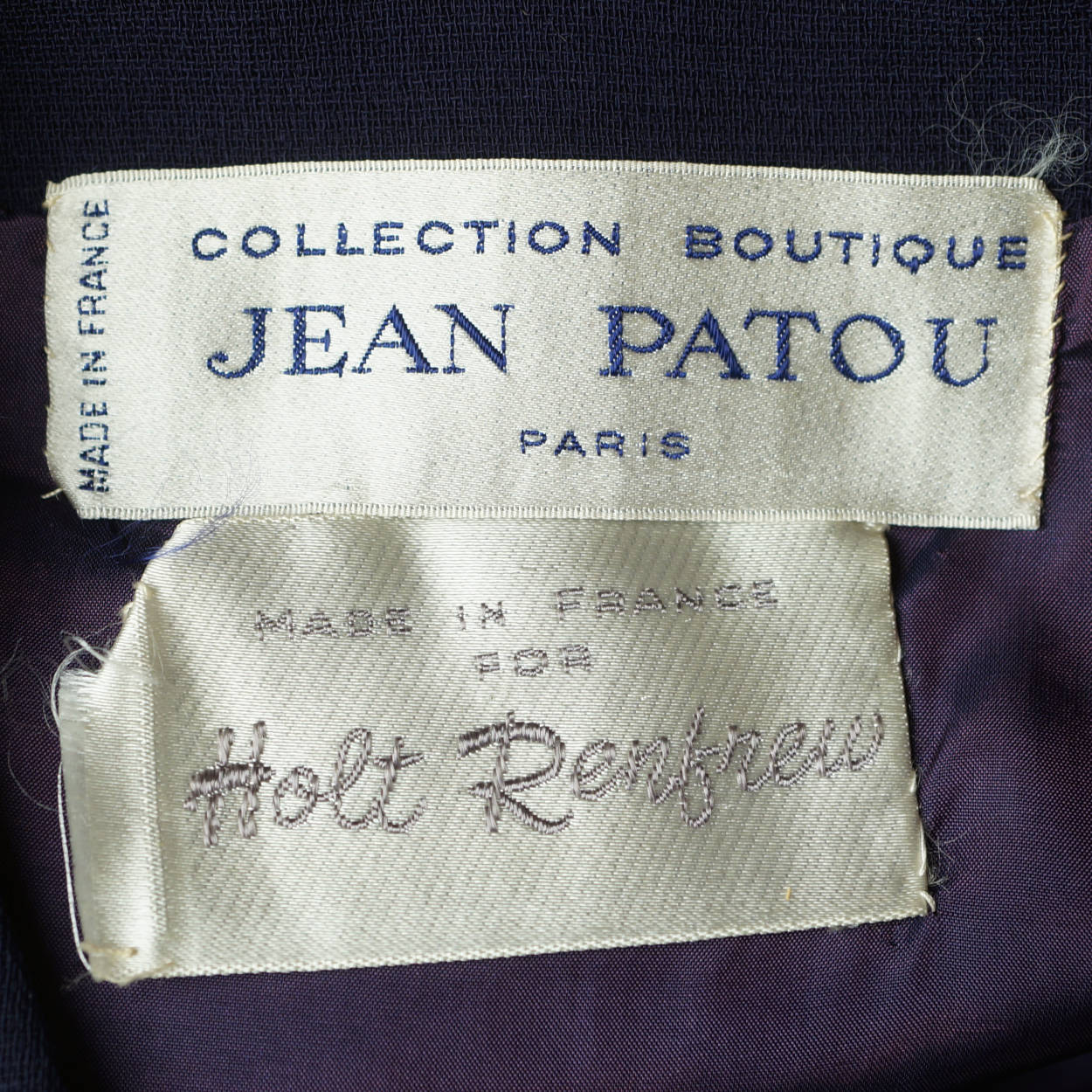 Vintage 1960s Jean Patou Wool Dress - Made in France - M