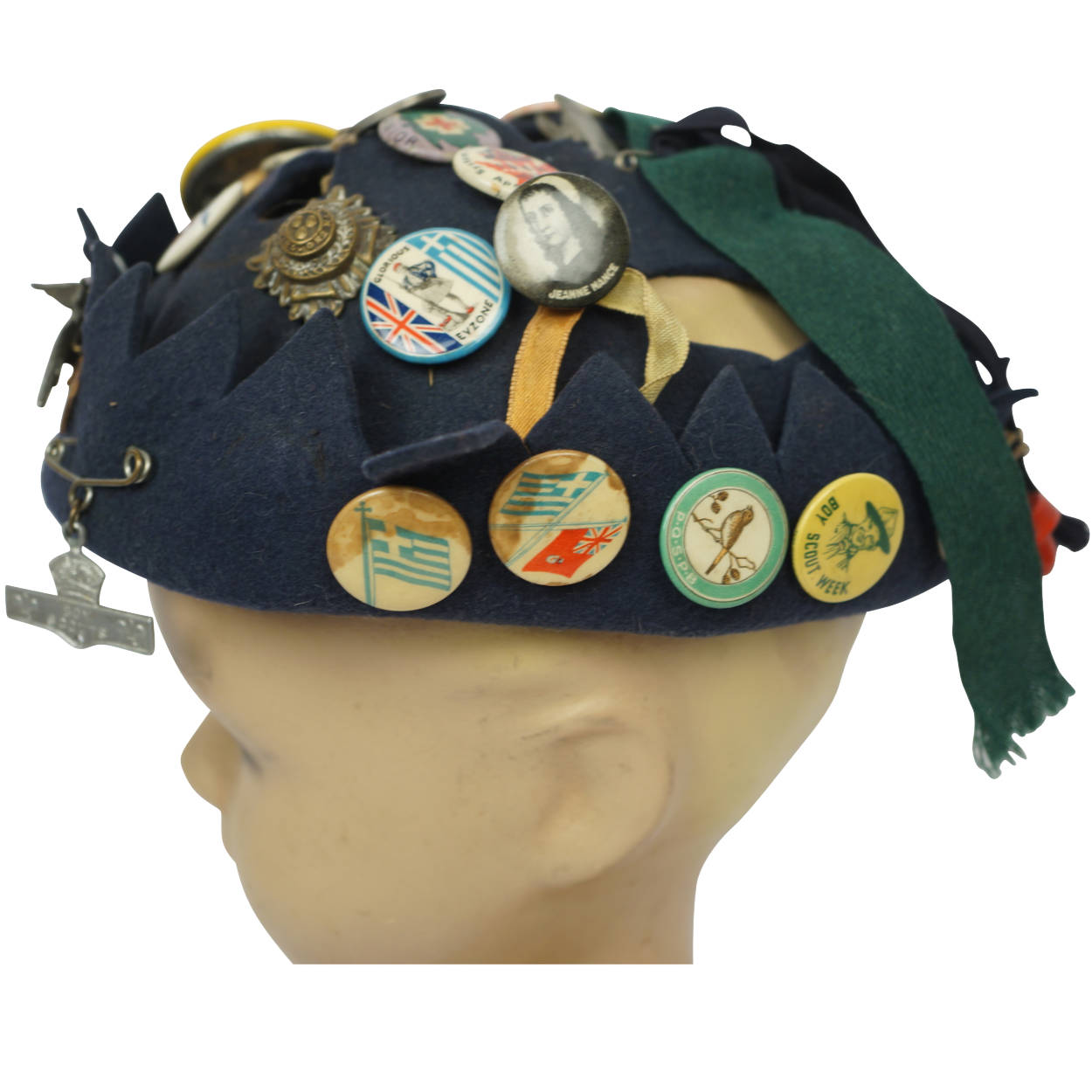 Vintage 40s Jughead Hat Whoopee Cap WWII Pinbacks