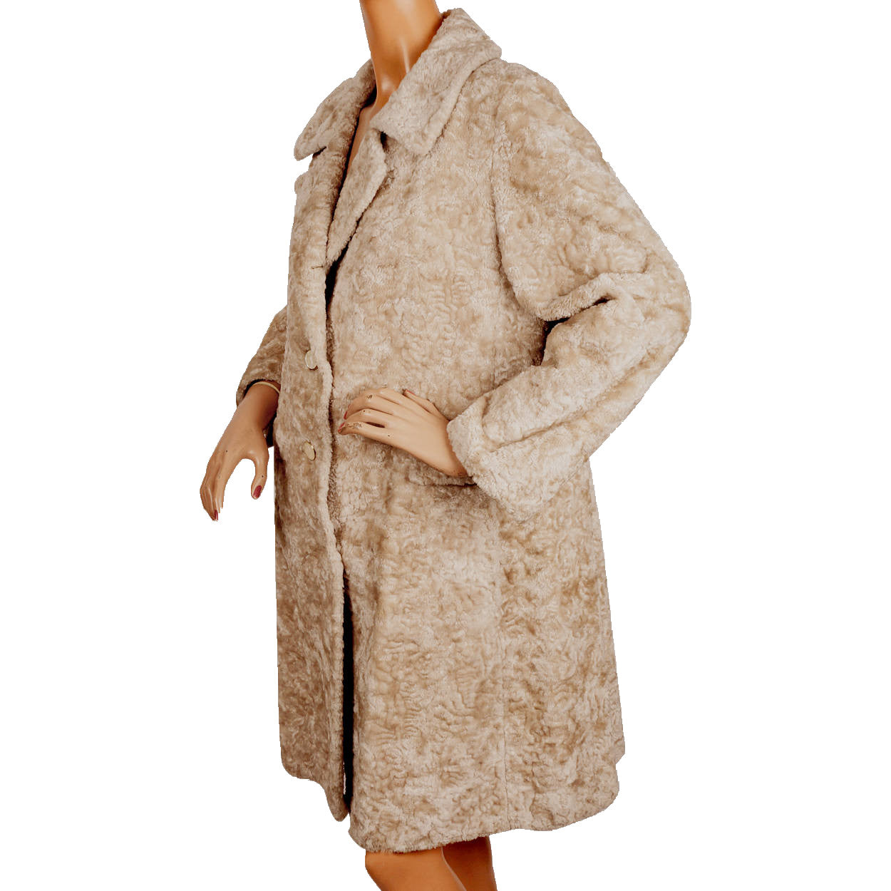 Vintage 60s Faux Fur Swakara Coat Bagdad by Fairmoor Lafrance Fabric ...