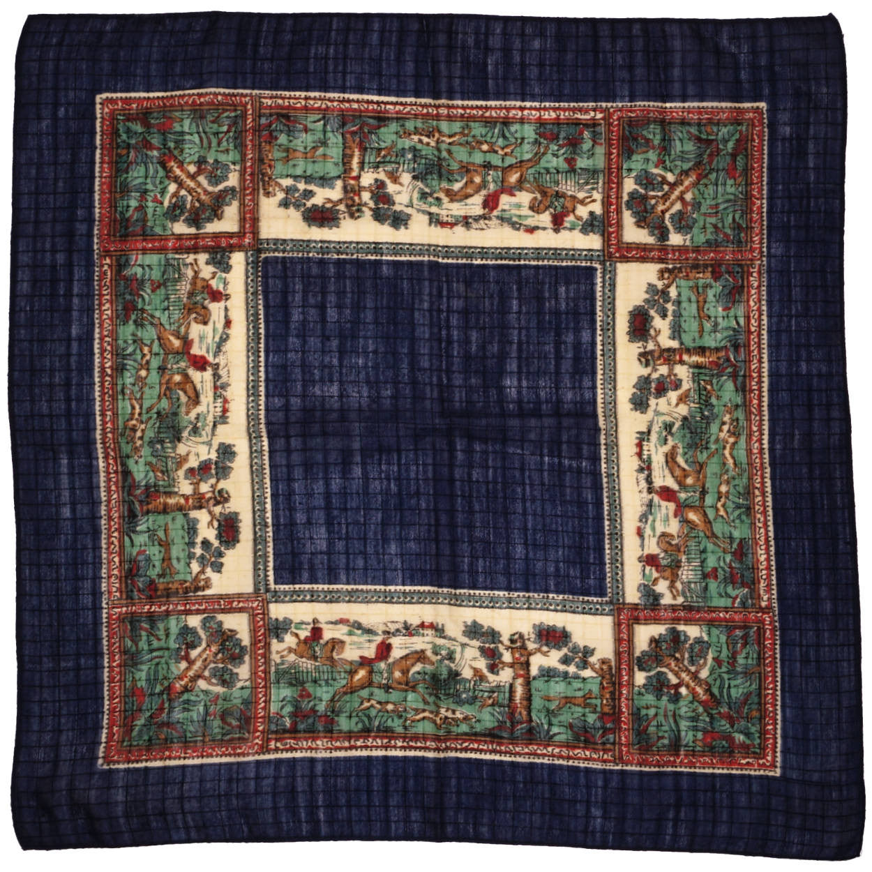 Vintage Liberty of London Scarf 1940s Wool Challis Fox Hunt Pattern ...