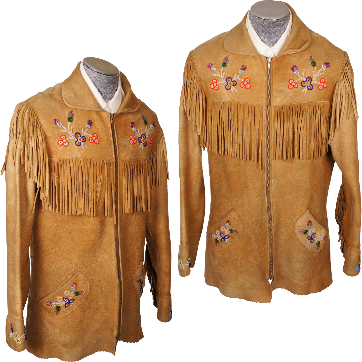 Vintage 1950s Native Indian Fringed Suede Leather Jacket - M