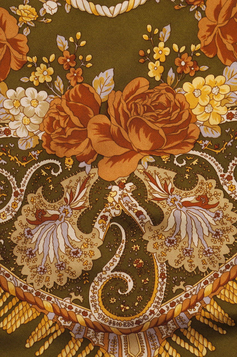 Vintage Paco Rabanne Paris Silk Scarf Floral Pattern