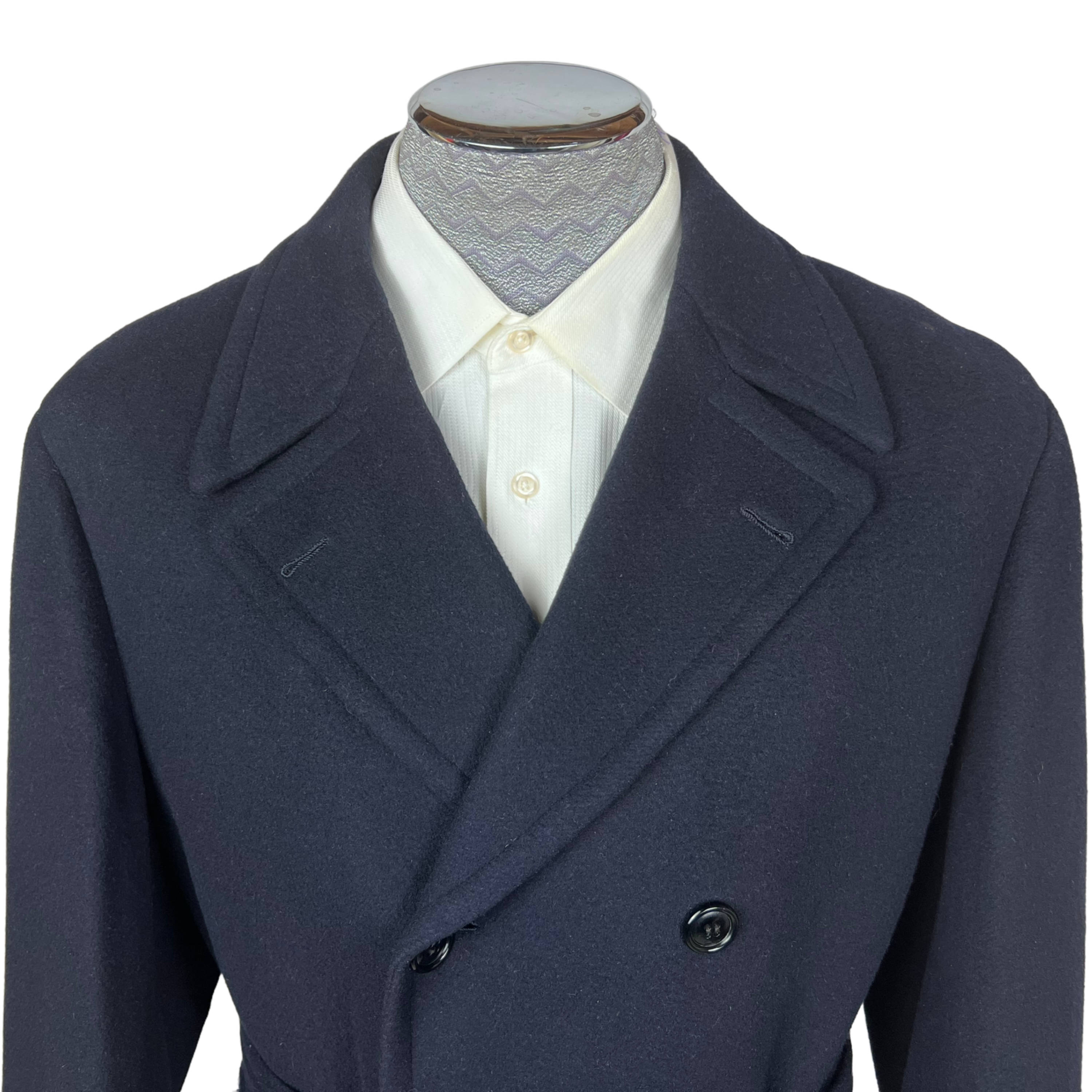 Vintage 1960s Cashmere Overcoat Hand Tailored Coat 1965 Sz L