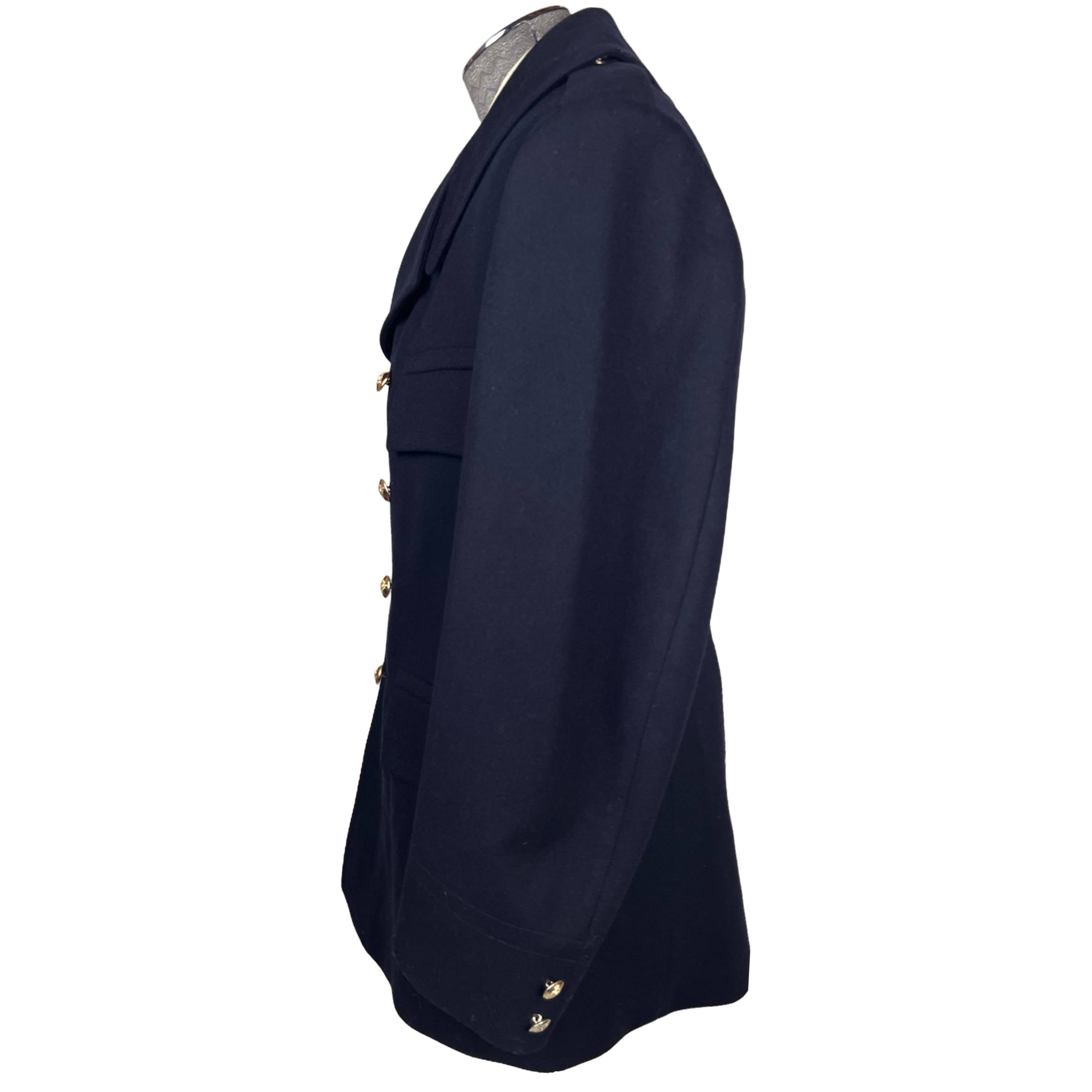 Vintage RCMP Pea Coat Canadian Mounties Navy Wool 1981 Sz M