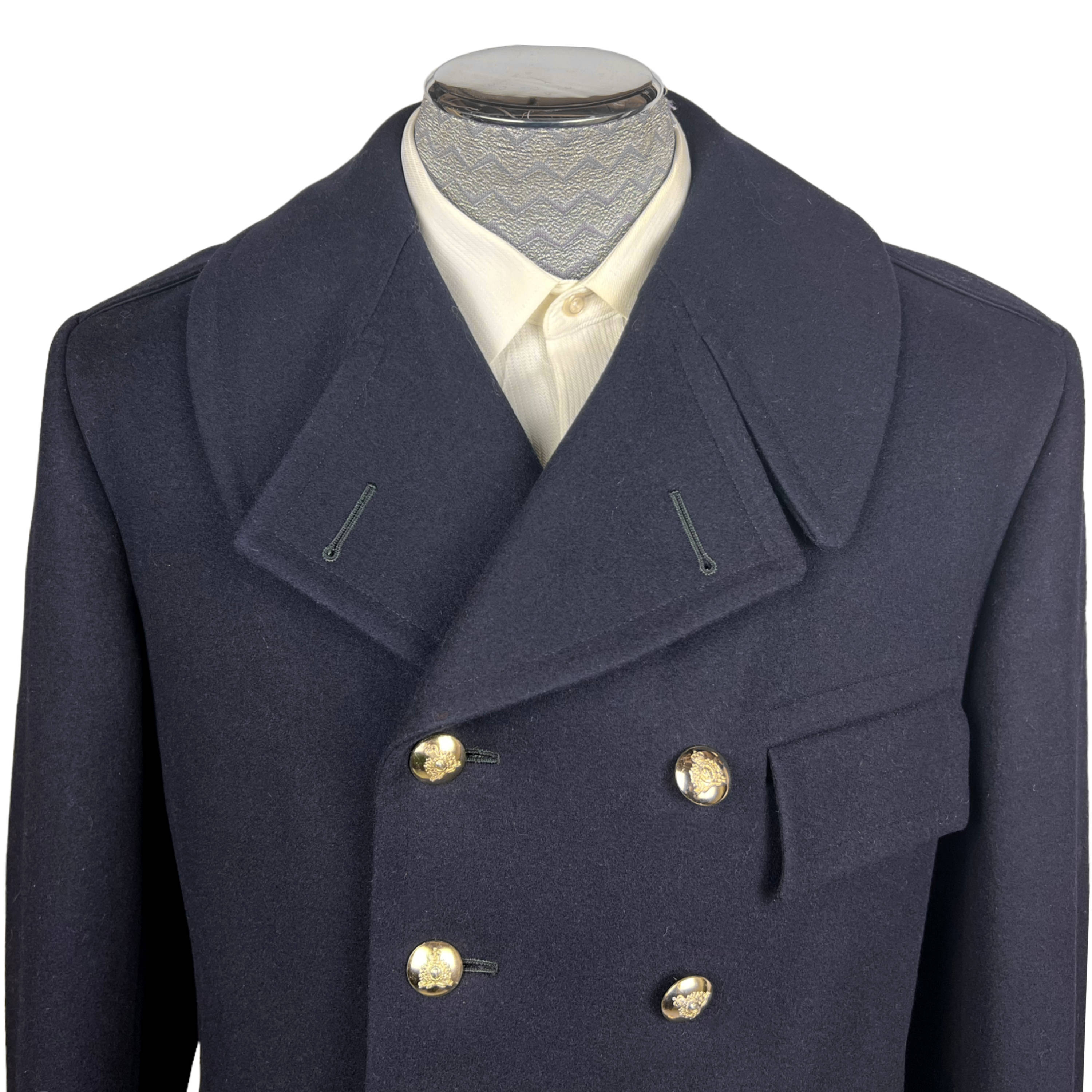 Vintage RCMP Pea Coat Canadian Mounties Navy Wool 1981 Sz M