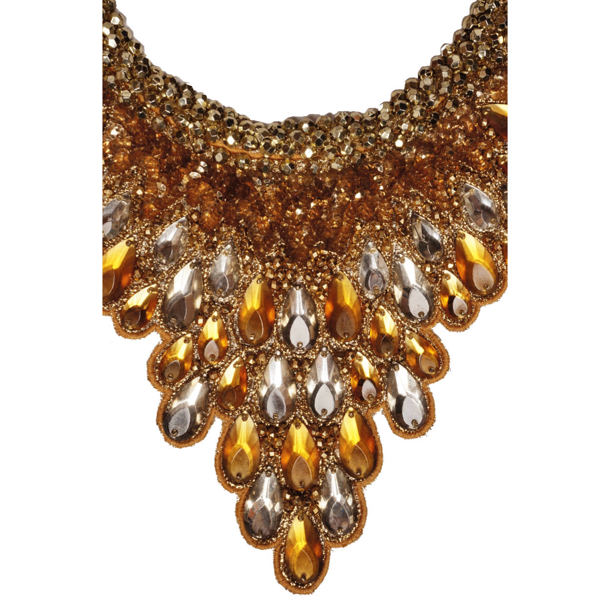 Vintage 60s Topaz Rhinestone Bib - Neck Piece - Necklace