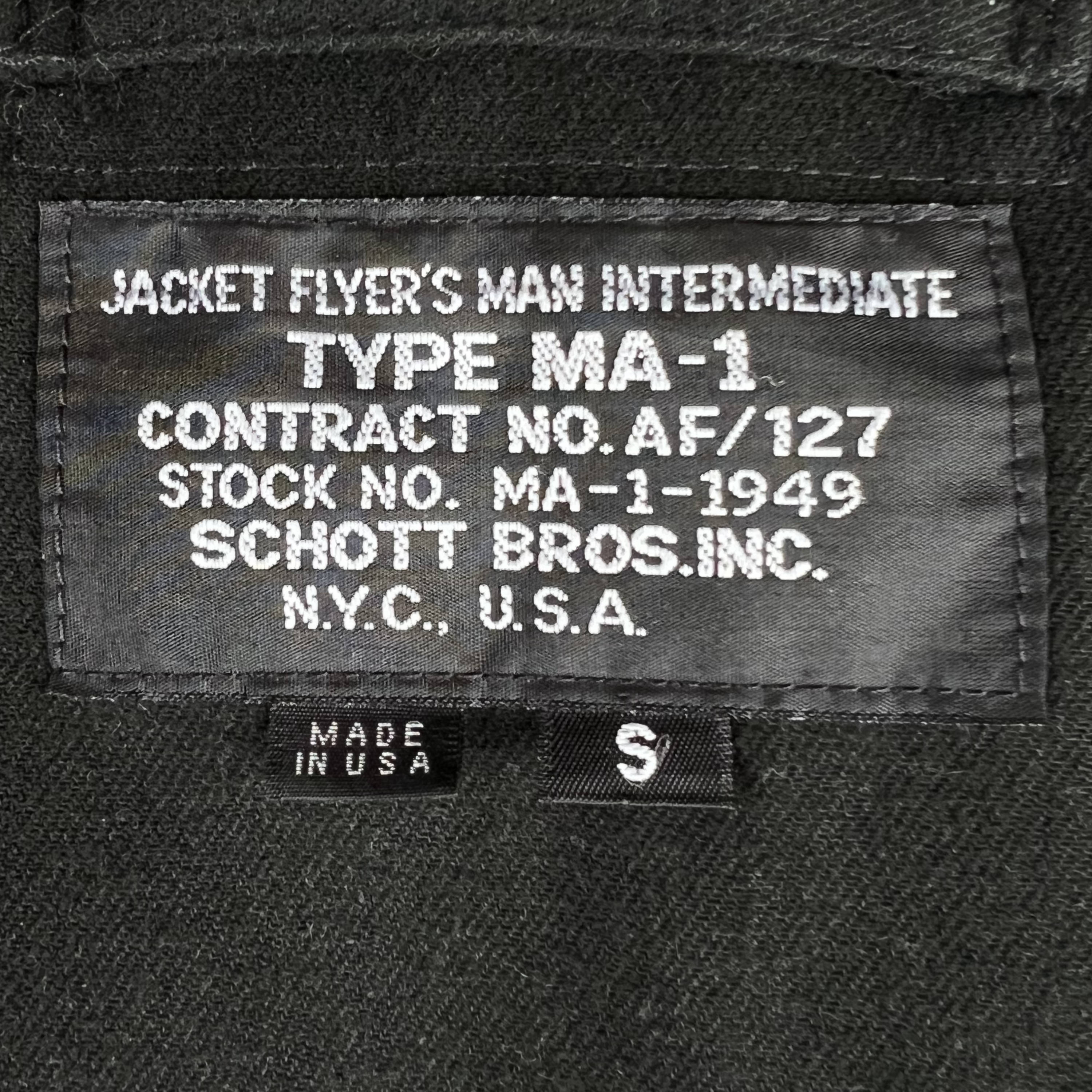 Schott Bros Leather Flight Jacket MA-1 224 Pebble Finish Sml