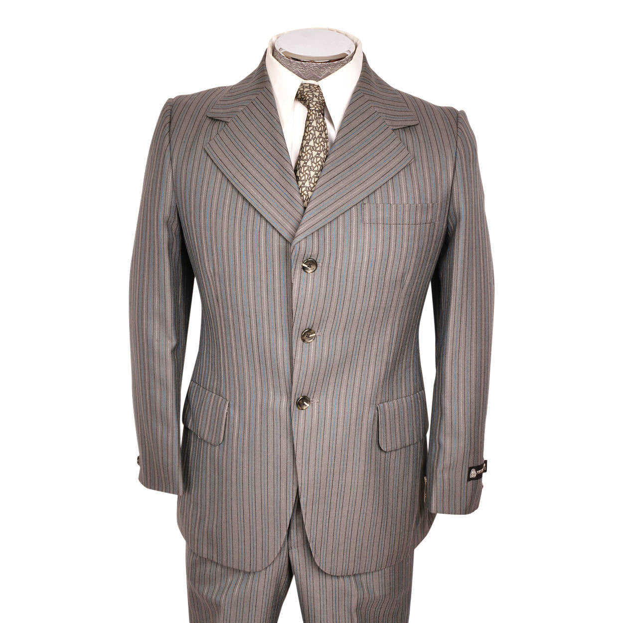 Vintage 60s Mod Era Mens Suit w Pinstripe Unused w Tags Size M 38