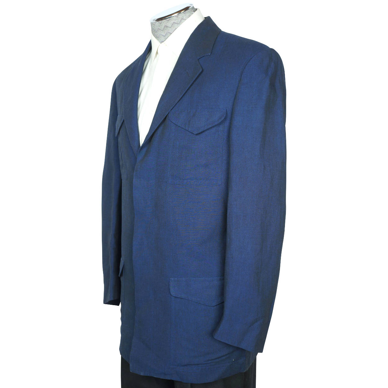 Vintage Gianni Versace Versus Blazer Mens Suit Jacket Blue Linen Size M ...