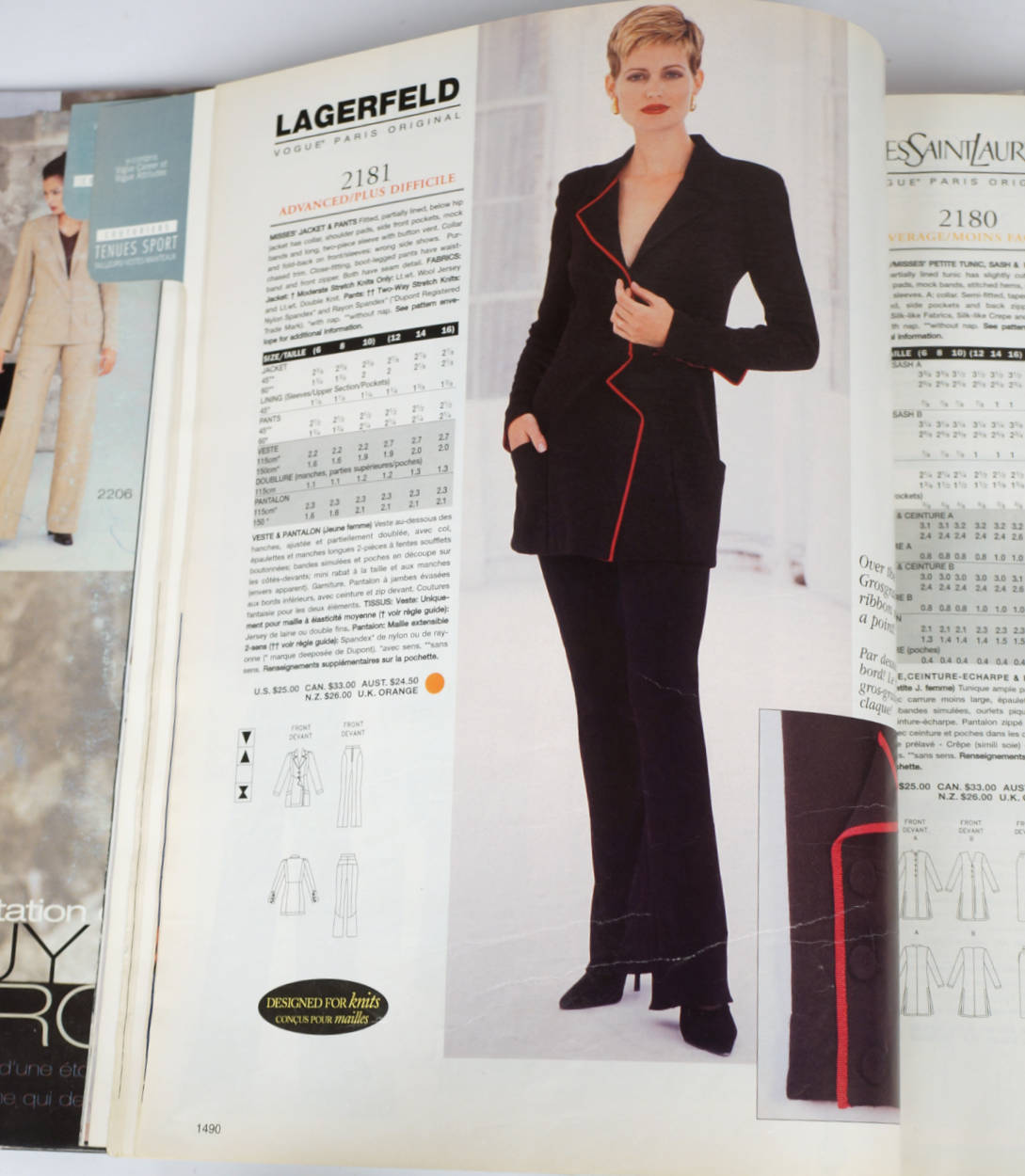 Vogue Pattern Book Store Counter Catalog December 1998 Designers ...